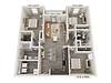 3 Bedroom Floor Plans at Arden Apartments